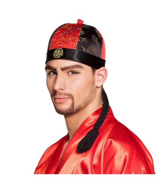 Køb Mandarin hat med fletning - Porto fra kun 39 kr - Fest & Farver