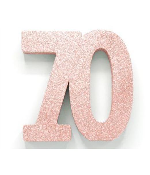 Køb rose gold tal borddekoration til 70 års fødselsdag - Fest & Farver
