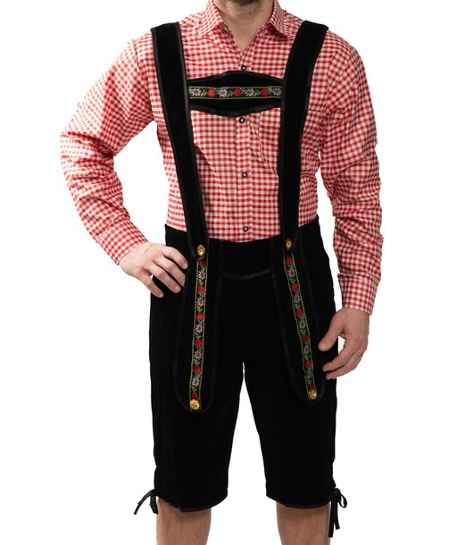 Sorte tyrolerbukser, lange - Forsendelse fra kun 39,00 kr. - Fest & Farver