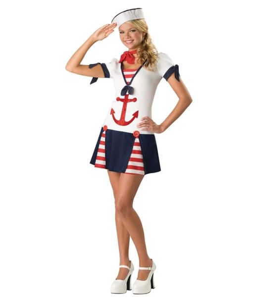 Matros kostume til piger - Fest & Farver