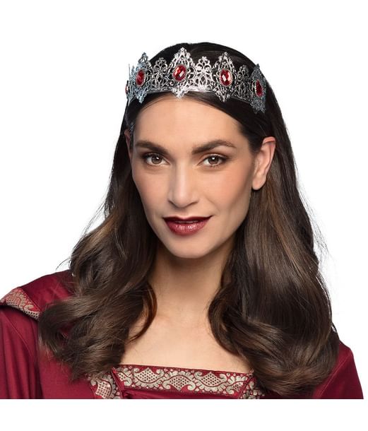 Diadem med røde sten - Levering fra kun 39,50 kr. - Fest & Farver ApS